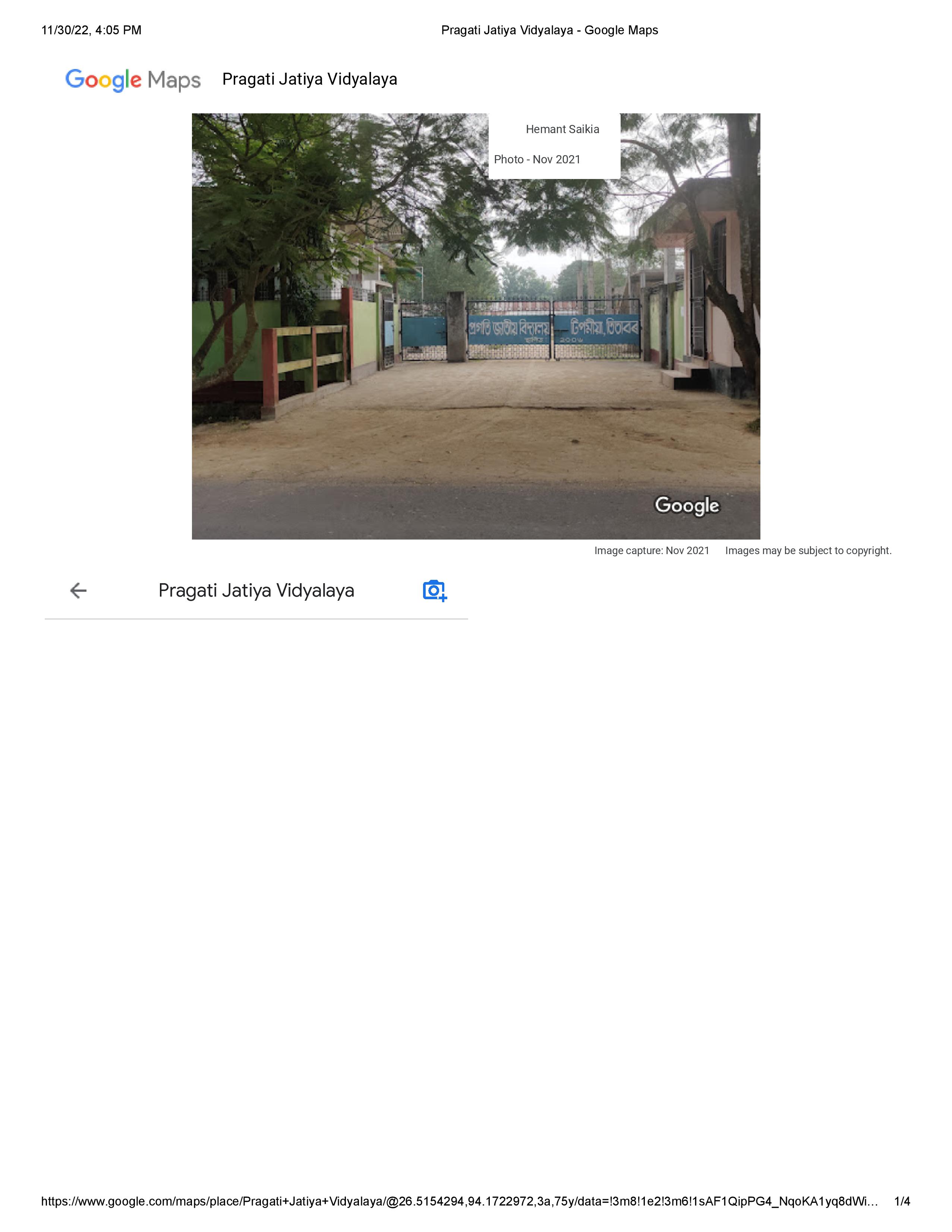 PRAGATI JATIYA VIDYALAYA, TIPOMIA, TITABAR